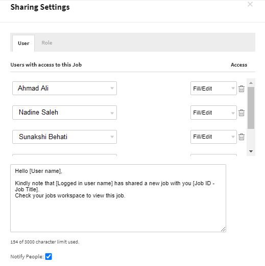Job Share/Unshare Control